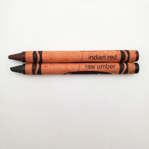 Crayola | Office | Retired Vtg Crayola Crayons Indian Red Raw Umber ...